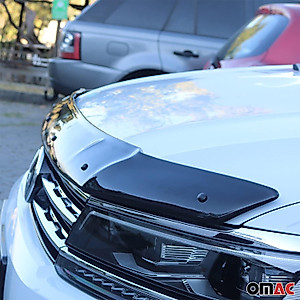 OMAC Front Bug Shield Hood Deflector Guard for VW Tiguan 2018-2021 Black Smoke