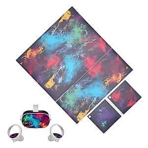 VGEBY VR Glasses Skin Stickers,Protective Skin Decals PVC Removable Glasses Sticker Controller Skin Stickers for Quest 2 Accessories (Splash Ink and Color)