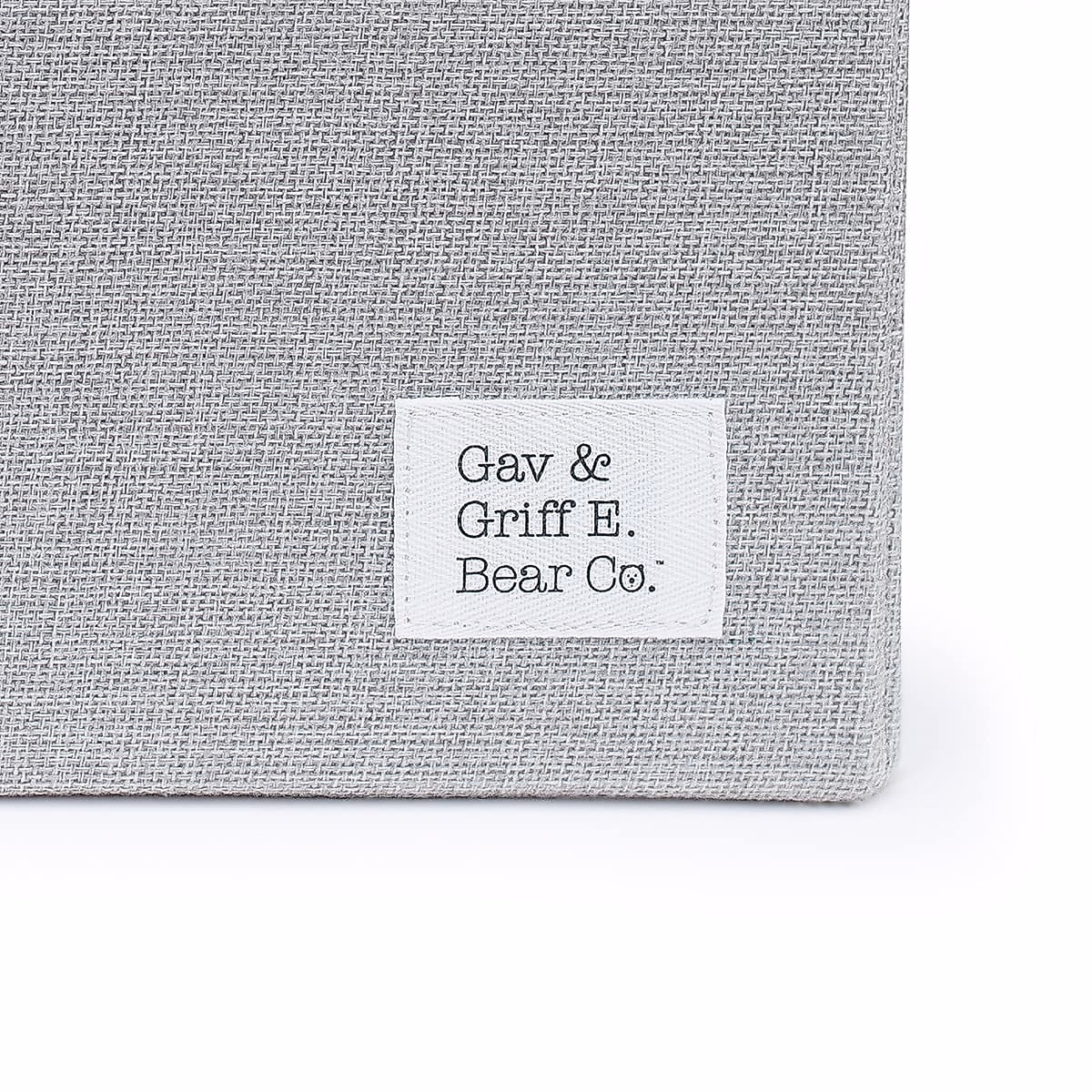 Gav & Griff E. Bear Co. Sloth Storage Cube, Box, Organizer, Container, Bin, 13 inch Kids Cubby, Sloth Design 3 Grey