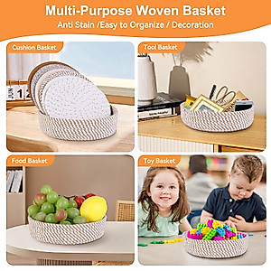 8 Inch Trivets for Hot Dishes, Pot Holders for Kitchen, 6 Pcs Heat Resistant Hot Pads with Storage Basket, Hot Plate Mats for Kitchen Countertops, Table, Home Essentials, Farmhouse Decor (Brown)