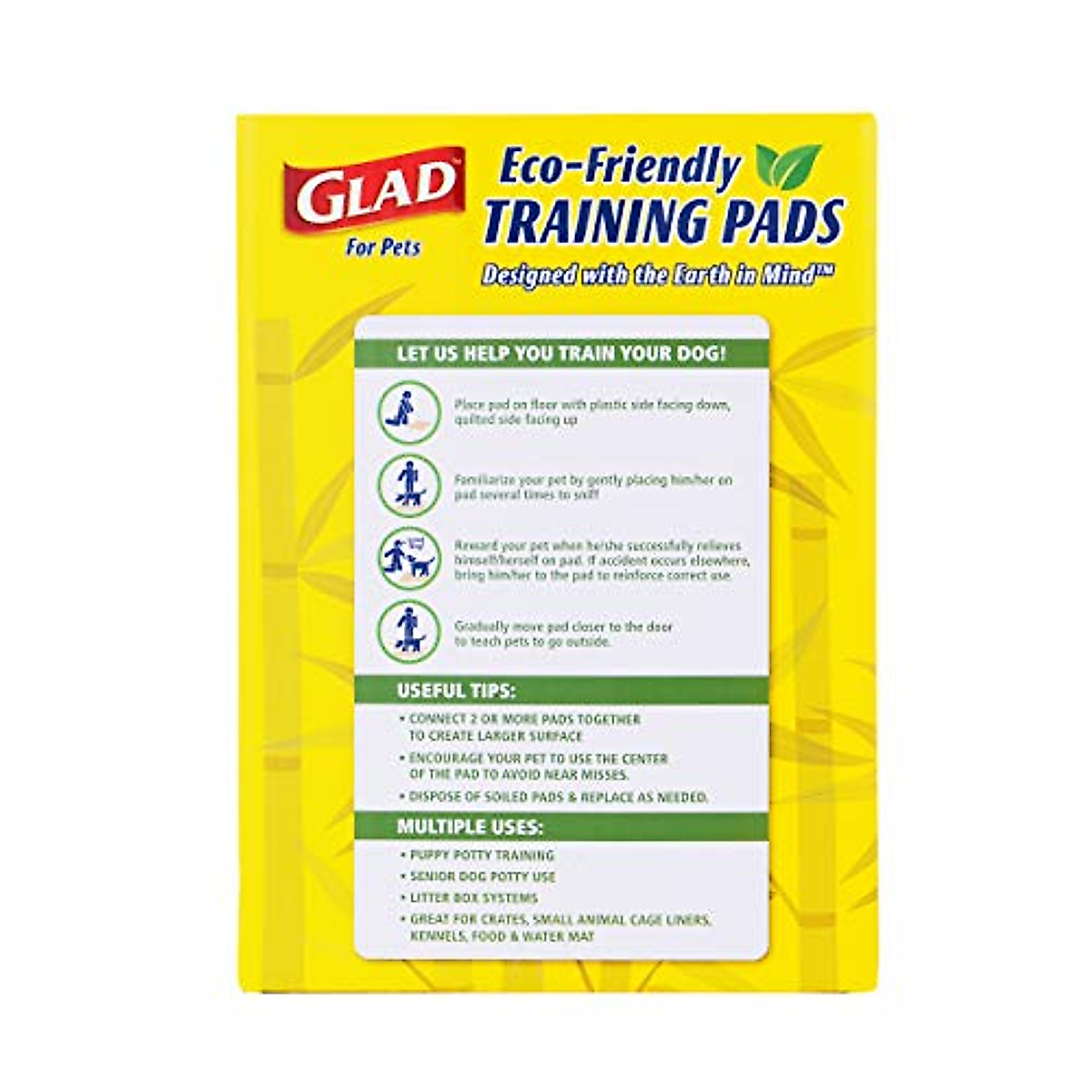 Glad for Pets Earth Friendly Bamboo Training Pads | Eco Friendly Puppy Pads for All Dogs | 85 Super Absorbent Puppy Training Pads, Deodorizing Dog Training Pads for Pets