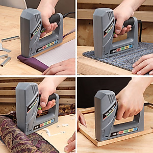 WORKPRO Electric Corded 4-in-1 Nail Gun, Professional Stapler for Wood Upholstery, Crafts, Framing, Decoration, DIY, Including 3000PCS of Staples and Nails
