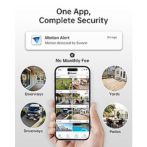 Swann Home DVR Security Camera System with 1TB HDD, 8 Channel 8 Camera, 1080p Full HD Video, Indoor or Outdoor Wired Surveillance CCTV, Color Night Vision, Heat Motion Detection, LED Lights, 845808