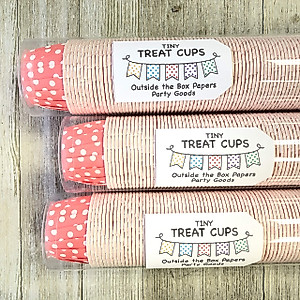 Pink Bulk MINI Candy Nut Paper Cups - Valentine Mini Baking Liners - Pink White Polka Dot - 100 Pack