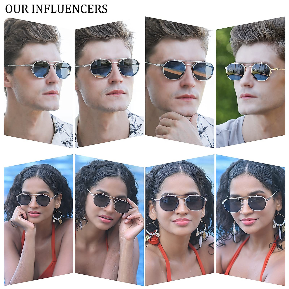 Dollger Flip Up Sunglasses Men Women Polarized Steampunk Flip Sunglasses with Double Lenses(Gold Frame Gray Lens)