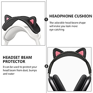 EXCEART Headphone Headband Covers Cat Ear Headset Headband Protector Silicone Headband Cushions Compatible for AirPods Max ( Black )