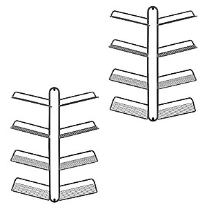 mDesign Modern Metal Shoe Organizer Display & Storage Shelf Rack - Hang & Store Your Collection of Kicks, Running, Basketball, Trainers, Tennis Shoes, Holds 16 Shoes, Wall Mount; 2 Pack- Graphite Gray