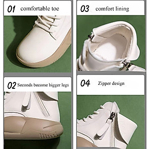 Women's High Top Fashion Side Zipper Lace Up Sneakers,Fashion Casual Soft Thick Sole Non-Slip Comfortable Ankle Boots. (black,7)