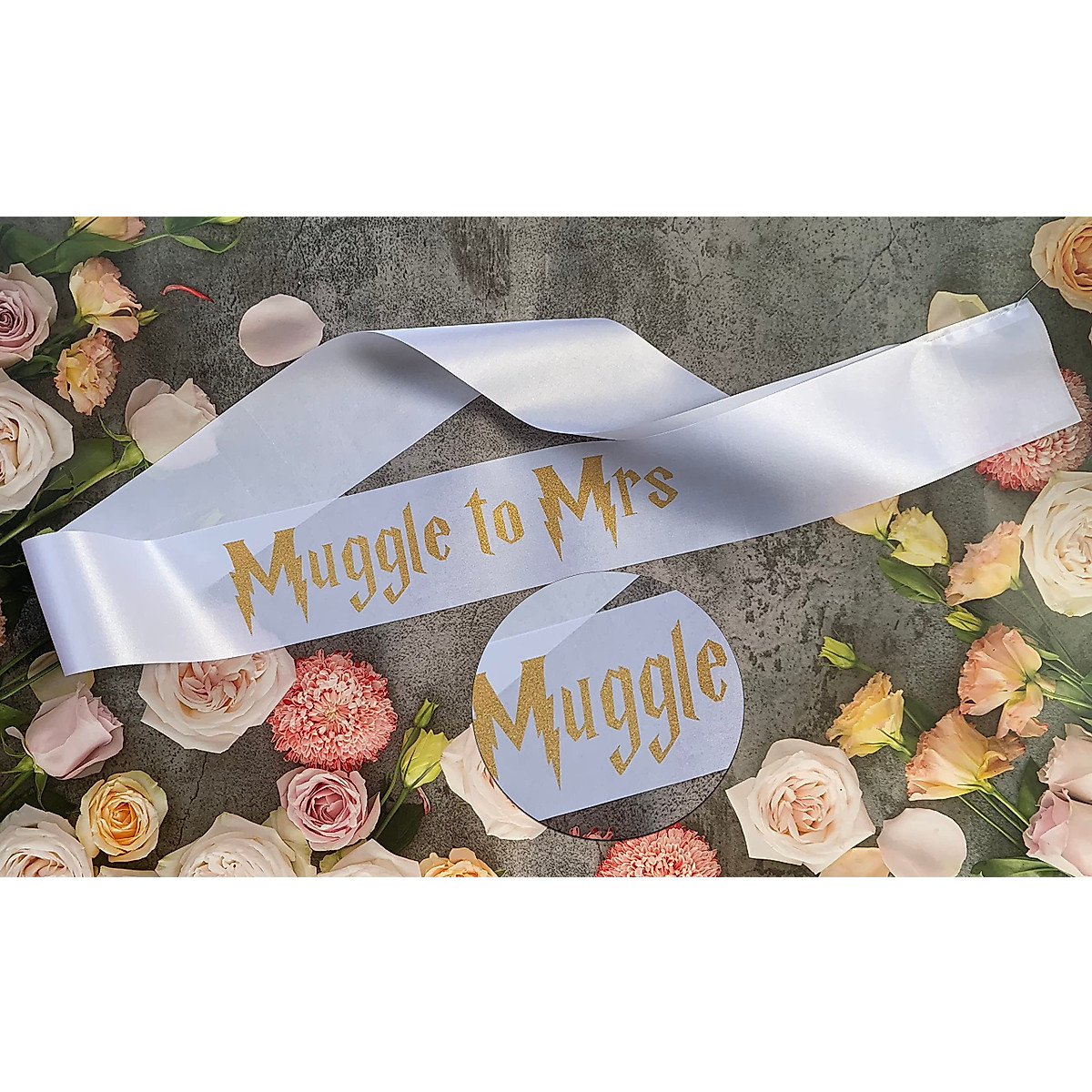 Muggle to Mrs Sash, Bride to be Sash,from Muggle to Mrs, Bridal Shower, Bachelorette Party Decor, Gold Glitter