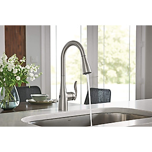 Moen 7594EWSRS Arbor Motionsense Wave Sensor Touchless One-Handle High Arc Pulldown Kitchen Faucet Featuring Reflex, Spot Resist Stainless with Kitchen Soap and Lotion Dispenser