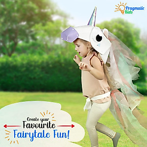 Pragmatic Kids DIY Glowing Horn Unicorn Costume - Creative Unicorn Craft Light Up Dress - Unicorn Arts and Crafts Activities for Kids, Beautiful Glowing LED Light