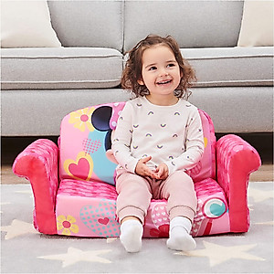 MARSHMALLOW Furniture 2 in 1 Kids Couch, Extendable Sleeper Toddler Couch, Reversible Toddler Chair for Lounging and Sleeping, Minnie Mouse (2 Pack)
