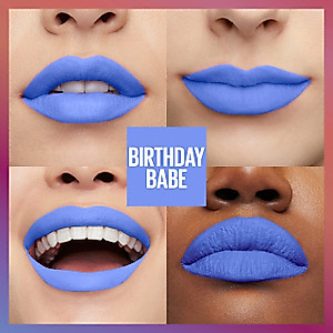 MAYBELLINE New York Super Stay Matte Ink Liquid Lipstick, Transfer-Proof, Long-Lasting, Limited-Edition Birthday-Cake-Scented Shades, Birthday Babe, 0.17 fl oz
