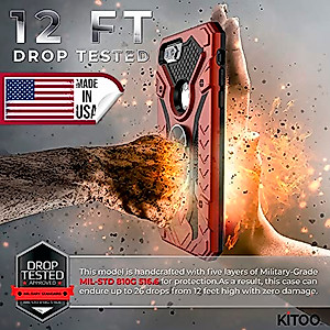 Kitoo Made in USA Defender Designed for iPhone 6 Plus/iPhone 6S Plus Eco-Friendly Case with Kickstand, Military Grade Shockproof 12ft. Drop Tested - Blue