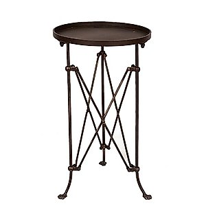Creative Co-Op Round Bronze Metal Accent Table