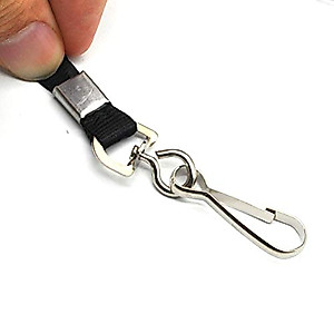 Beebel Black Lanyard Bulk Lanyards for Id Badges Flat Lanyard with Badge Clip Swivel Hook 50 Pack