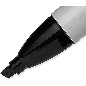 Sharpie Chisel Tip Permanent Markers; Proudly Permanent Ink Marks On Paper, Plastic, Metal, and Most Other Surfaces; Remarkably Resilient Ink Dries Quickly and Resists; Black; Pack of 12 (38201)