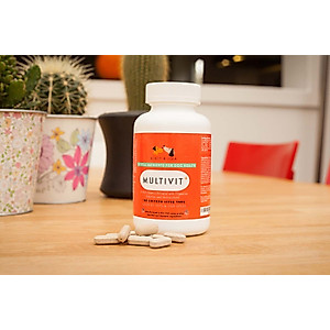 Multivitamin For Dogs Advanced Daily Supplements To Improve Dog Health Multivitamins, Nutrients, Calcium, Digestive Enzymes and Antioxidants 180 Chicken Liver Taste Chewable Tablets