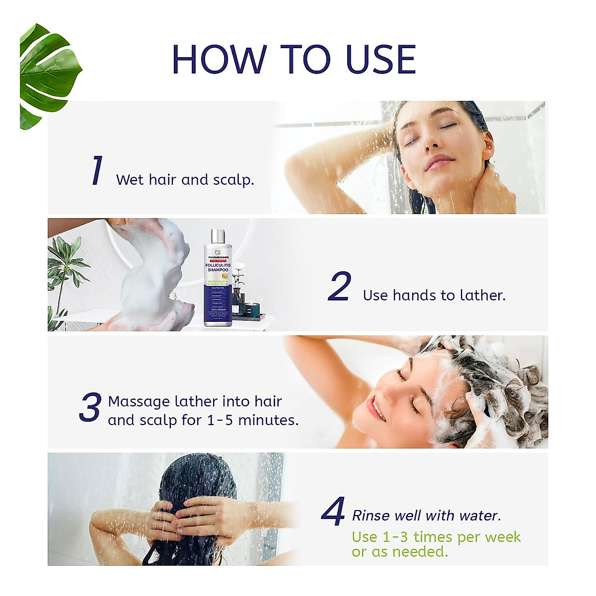 PHARMBANNER Anti-Fungal Shampoo for Folliculitis, Seborrheic Dermatitis, Scalp Psoriasis - Relieves Itchy & Dry Scalp