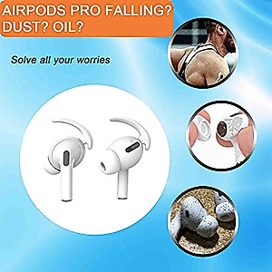 4 Pairs Ear Hooks Ear Covers Compatible with Apple AirPods 3 and AirPods Pro, Anti-Drop Ear Covers AirPods Accessories for Running, Cycling and Other Indoor-Outdoor Activities (White)