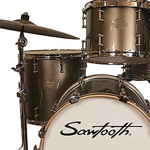 Sawtooth Command Series 4-Piece 18" Bass, ChromaCast Hardware, Champagne, Drum Set with Zildjian S Family Cymbals (ST-COM-4PC-18-C-S)