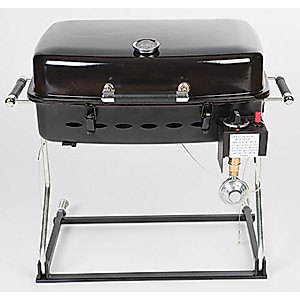 Faulkner 51322 Black Barbecue Grille with Disposable Bottle Adapter