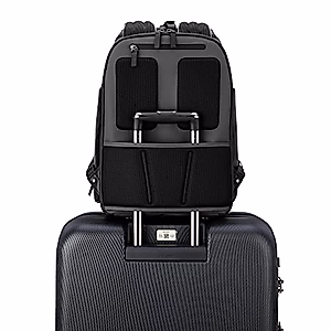 PEUGEOT Voyages Business Travel Backpack, Black, 18 Inch Laptop Sleeve