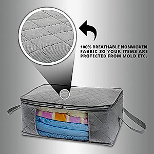 Woffit Foldable Storage Bag Organizers, Great for Clothes, Blankets, Towels, Winter & Summer Clothing, Closets, Bedrooms, Under Bed