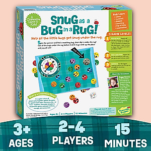 Peaceable Kingdom Snug as a Bug in a Rug Award Winning Cooperative Preschool Skills Builder Game for 2 to 4 Kids ages 3+