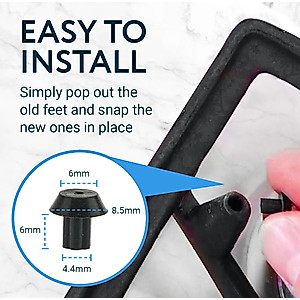 IMPRESA 20-Pack Viking Range Stove Grate Rubber Feet Bumpers – Heat Resistant Foot Replacements for Gas Burner Grates, Equivalent to PD040035 - Stove Grill Rubber Pads