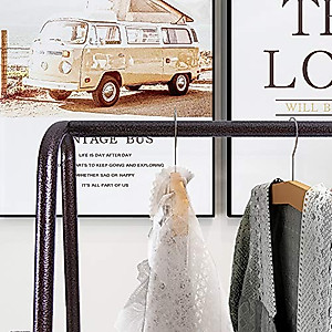 Albearing Metal Garment Rack Clothes Rack with Top Rod and Lower Storage Shelf Clothes Rack (Brown)