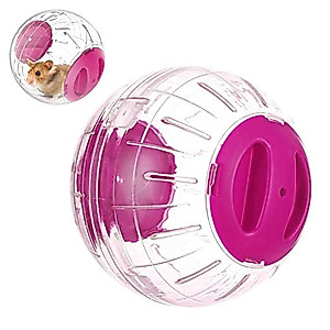 New Cute Hamster Running Ball 4.7 Inches Crystal Ball for Hamsters Small Silent Exercise Wheel Small Animals Cage Accessories Small Animal Pet Toys Ball Mouse Ball (Pink)