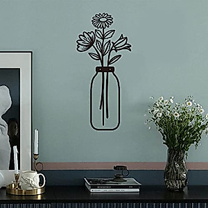 balikha Iron Flowers Ornament Qmetalart Hanging Decorations Vase Statue Figurines Modern Home Bathroom Garden Fence Decor Gift - 406x190x1.8mm
