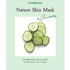 [ Nature Skin ] 100 Combo Pack Face Sheet Mask, Nude Sheet with Release Paper, Premium Quality Korean Facial Sheet Mask (10 x 10 Types : Aloe, Blueberry, Collagen, Cucumber, Green-Tea, Pearl, Rose, Royal-Jelly, Tea-Tree, Vitamin) FOODAHOLIC