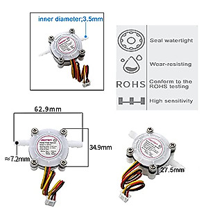 DIGITEN 0.3-6L/min G1/4" Water Coffee Flow Hall Sensor Switch Meter Flowmeter Counter Connect Hose
