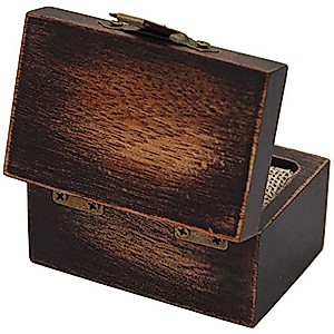 DSHOM Rustic Wooden Engagement Ring Box, Solid Wood Ring Box for Proposal Wedding Ring Storage