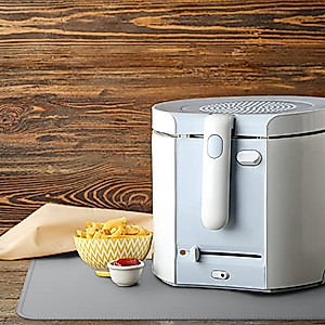 FLASLD Heat Resistant Mat for Air Fryer Site on, Fireproof Silicone Mats for Kitchen Counter, Countertop Protector, No-slip and Waterproof (12"X18", Gray)