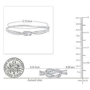 Dazzlingrock Collection Round White Diamond Infinity Knot Bangle Bracelet for Her (Diameter 2.75 inch, 0.25 ctw, Color I-J, Clarity I2-I3) in 925 Sterling Silver