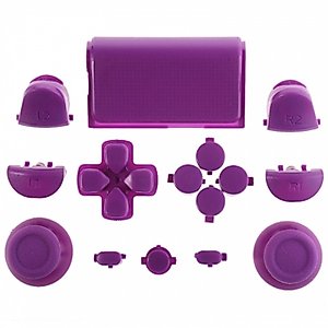 Replacement Full Buttons Custom Mod Kit Set for Sony Playstation 4 PS4 Controller Purple