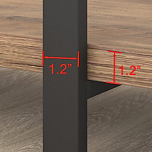 HSH Tall Bookcases and Book Shelves 6 Shelf, Metal Wooden Book Shelf and Storage Rack, Modern Etagere 6 Tier Bookshelf, Farmhouse Large Display Bookshelves for Bedroom Living Room Office, Rustic Oak