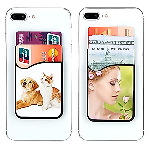 Frienda 12 Pieces Sublimation Silicone Phone Card Holder Silica Gel ID Business Credit Card Pocket Silicone Adhesive Back Pocket for Most Smartphones