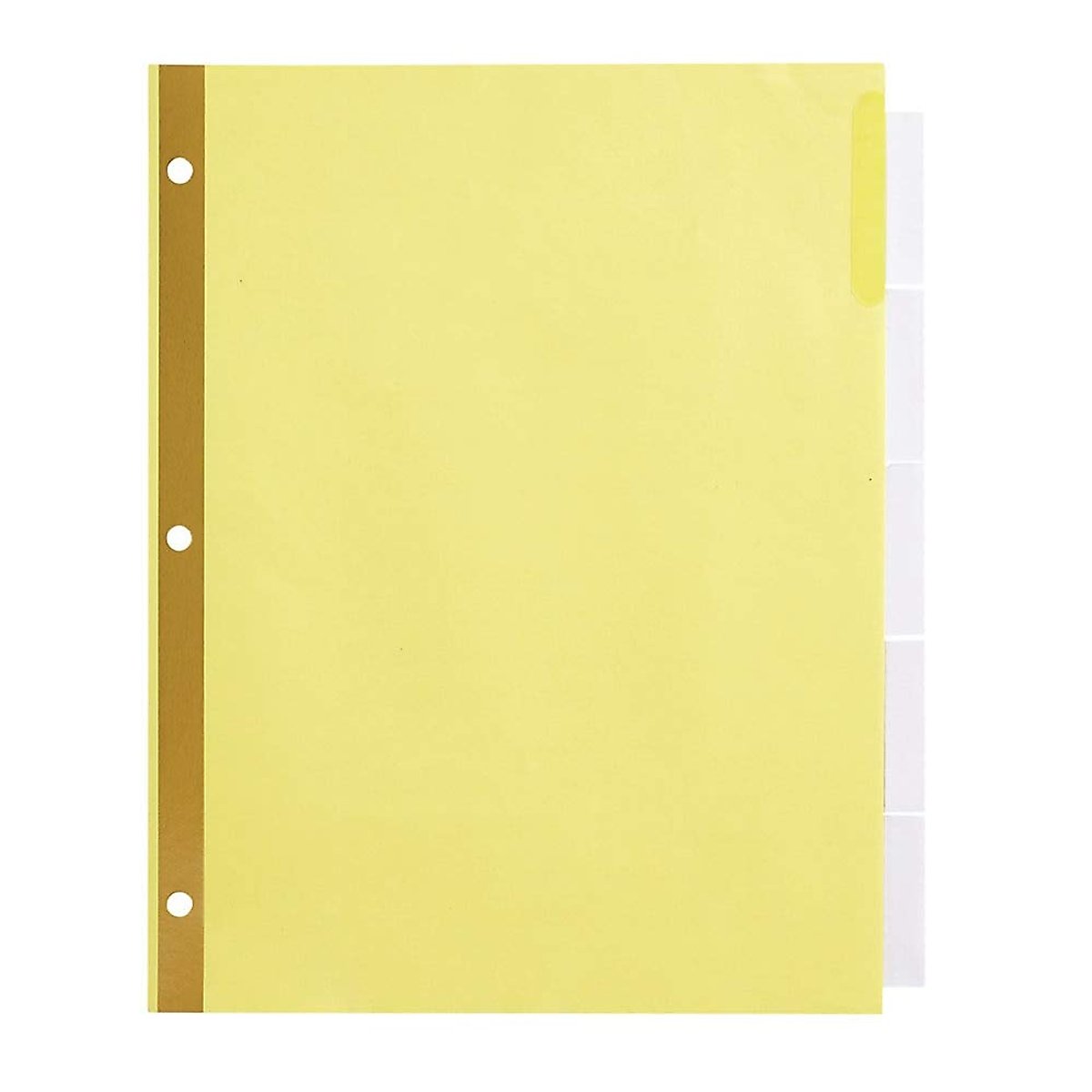Office Depot Insertable Dividers with Big Tabs, Buff, Clear Tabs, 5-Tab, Pack of 4 Sets, 14775