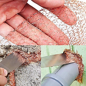 Copper Mesh, Rodent Mesh Sturdy Pure Copper Stuff-fit Wire Mesh for Gap Copper Blocker Fill Fabric 5" x 47"
