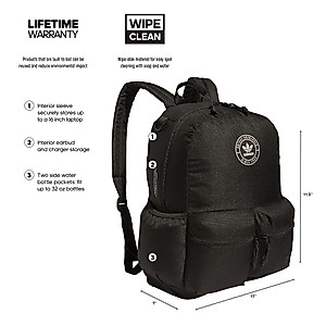 adidas Originals Trefoil 3.0 Backpack, Black/White, One Size