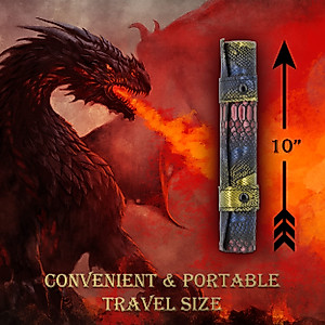 CASEMATIX Dice Rolling Tray and Dice Mat with 7 Included Roleplaying Dice Compatible with DND and Other Games - Scroll Rolling Tray and Travel Dice Holder for Storing up to 14 Game Dice