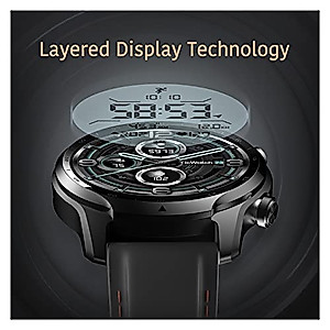 JAITEA Pro 3 GPS Wear OS Smartwatch Men's Sports/Smartwatch Double Layer Display Goldfish Grass Wear 4100 8GB Men