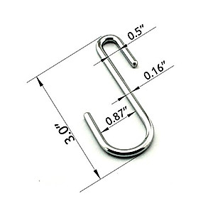 RuiLing Chrome Finish Steel S hook Cookware Universal Pot Rack Hooks Sturdy Hanging Hooks - Multiple uses for Kitchenware, Pots, Utensils, Plants, Towels - Set of 10