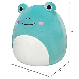 Squishmallows Original 12-Inch Ludwig Teal Frog with Mint Green Belly - Medium-Sized Ultrasoft Official Jazwares Plush