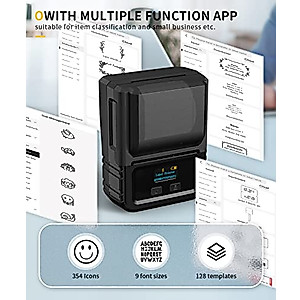 Petural M120 Label Maker-Barcode Label Printer, 3 Rolls Labels Set Bluetooth Label Maker, Thermal Portable Mini Label Maker Machine for Barcode,Qr Code,Small Business,Home Labeling,Address etc,Black