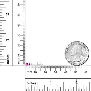 Solid 14K White Gold 3mm Round Created Pink Sapphire Birthstone Screwback Stud Earrings